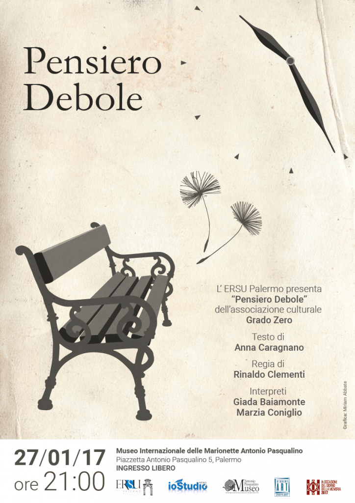 Spettacolo teatrale “PENSIERO DEBOLE” – regia Rinaldo CLEMENTI – ERSU ...